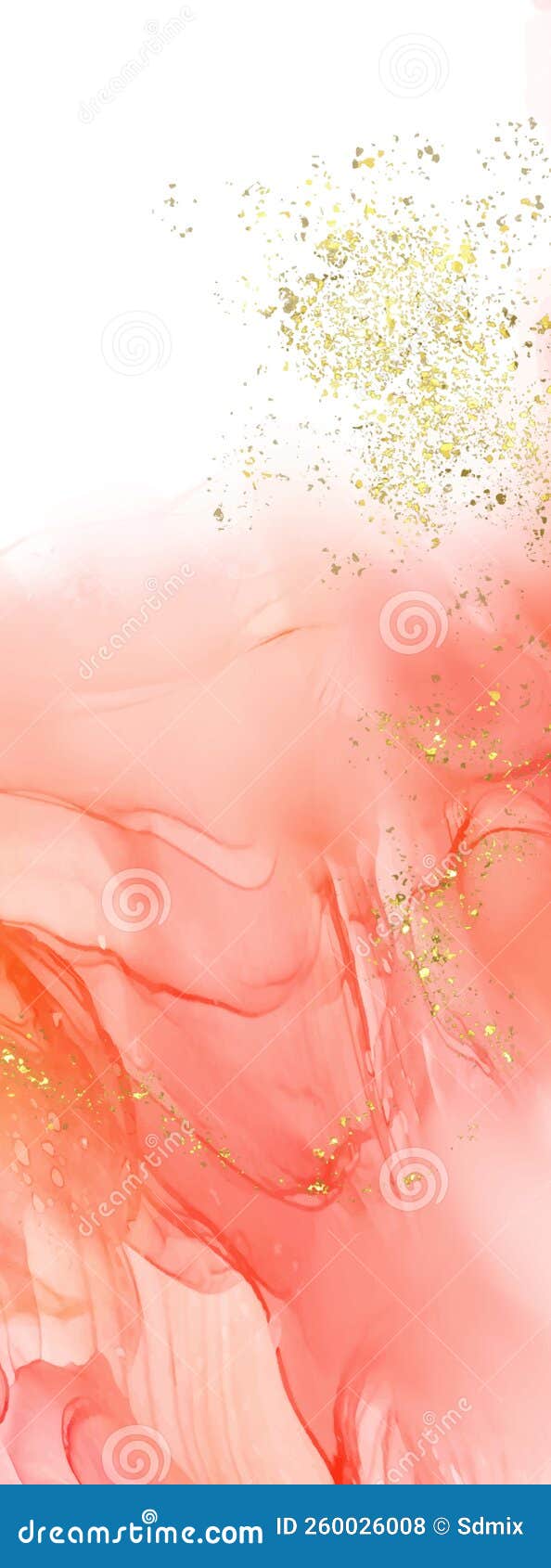 Vector Coral Banner. Hand Drawn Abstract Paint Brush Stroke Stock ...