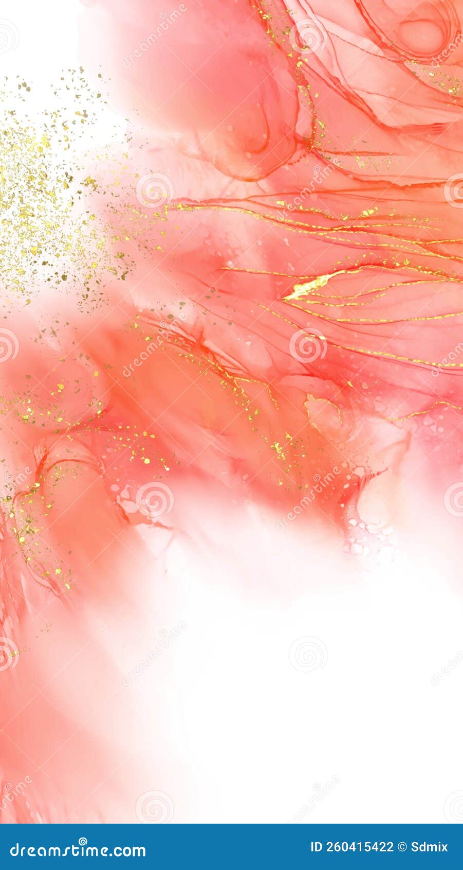 Vector Coral Banner. Hand Drawn Abstract Paint Brush Stroke Stock ...