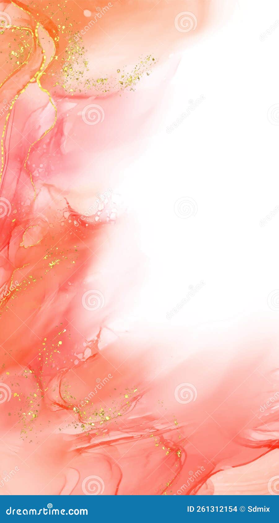 Vector Coral Banner. Hand Drawn Abstract Paint Brush Stroke Stock ...