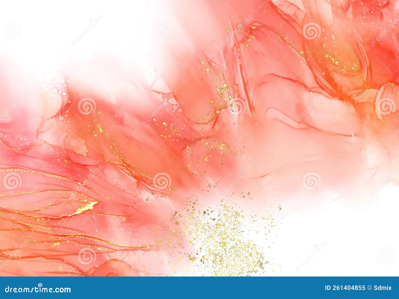 Vector Coral Banner. Hand Drawn Abstract Paint Brush Stroke Stock ...