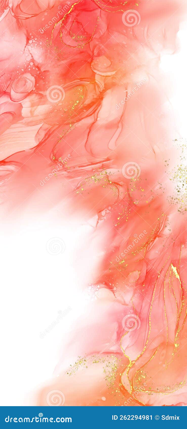 Vector Coral Banner. Hand Drawn Abstract Paint Brush Stroke Stock ...