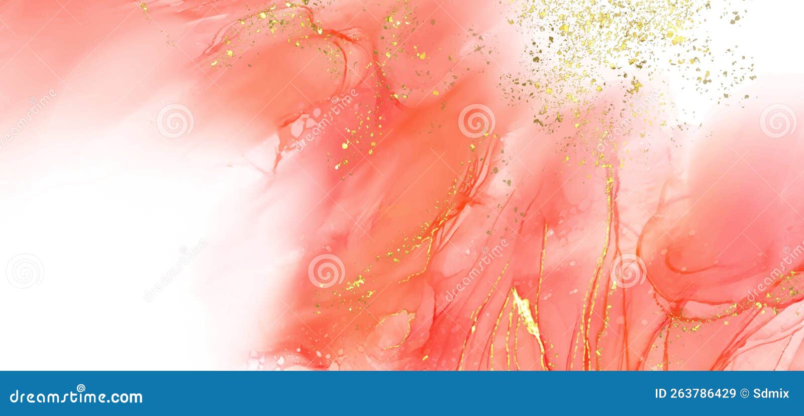 Vector Coral Banner. Hand Drawn Abstract Paint Brush Stroke Stock ...