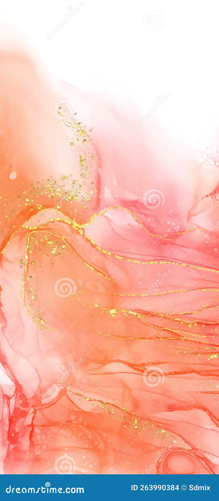 Vector Coral Banner. Hand Drawn Abstract Paint Brush Stroke Stock ...