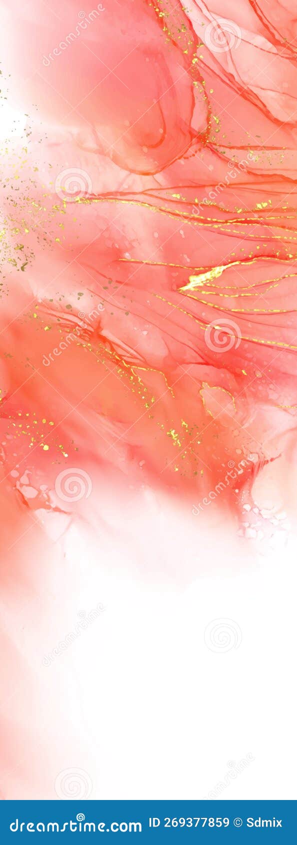 Vector Coral Banner. Hand Drawn Abstract Paint Brush Stroke ...