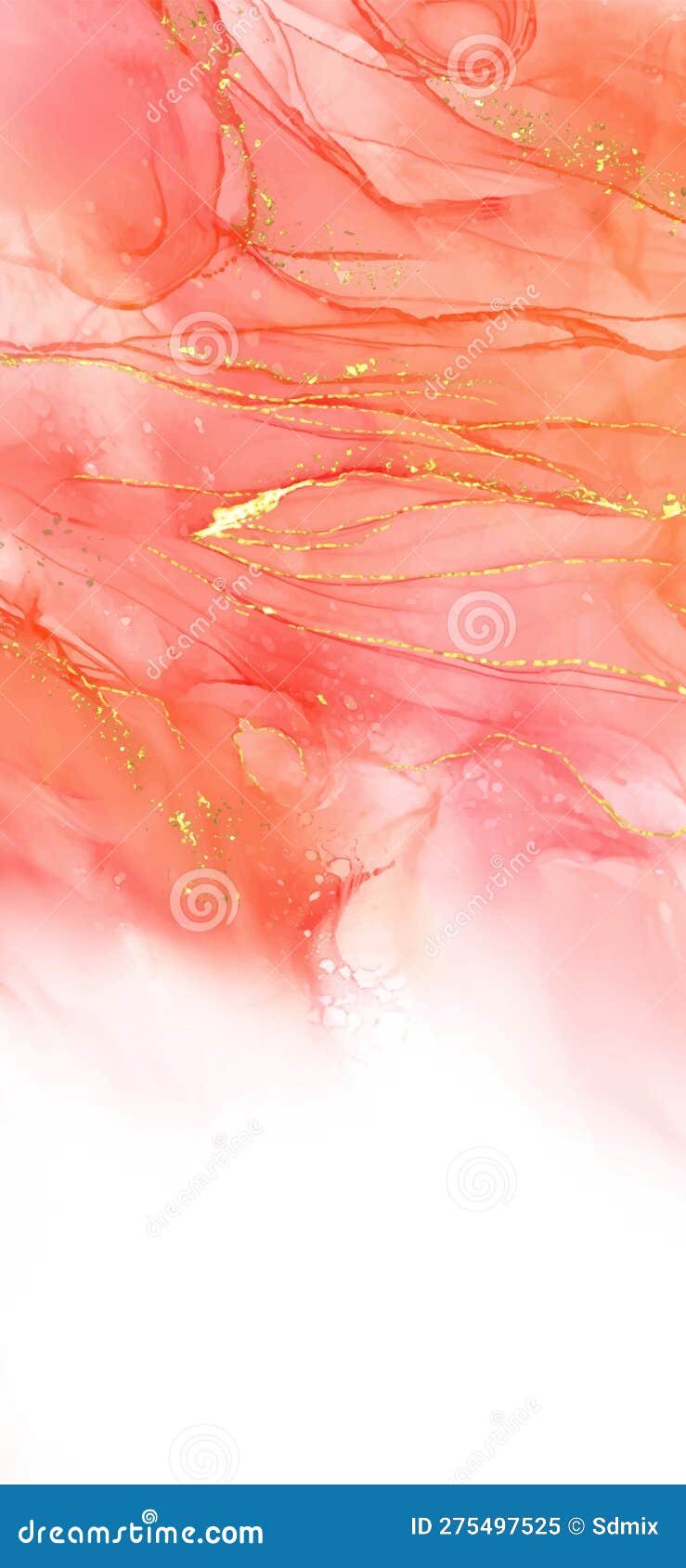 Vector Coral Banner. Hand Drawn Abstract Paint Brush Stroke Stock Image ...