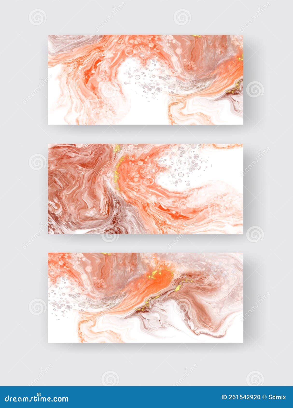 Vector Coral Banners Set. Hand Drawn Abstract Paint Brush Stroke Stock ...