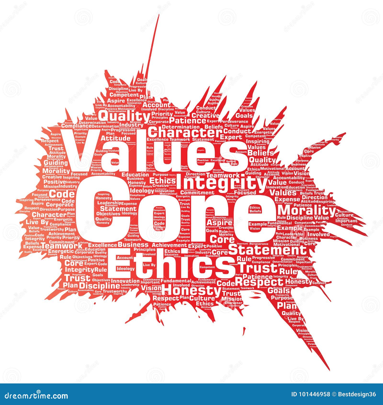 Vector Core Values Integrity Ethics Paint Brush Stock Vector ...
