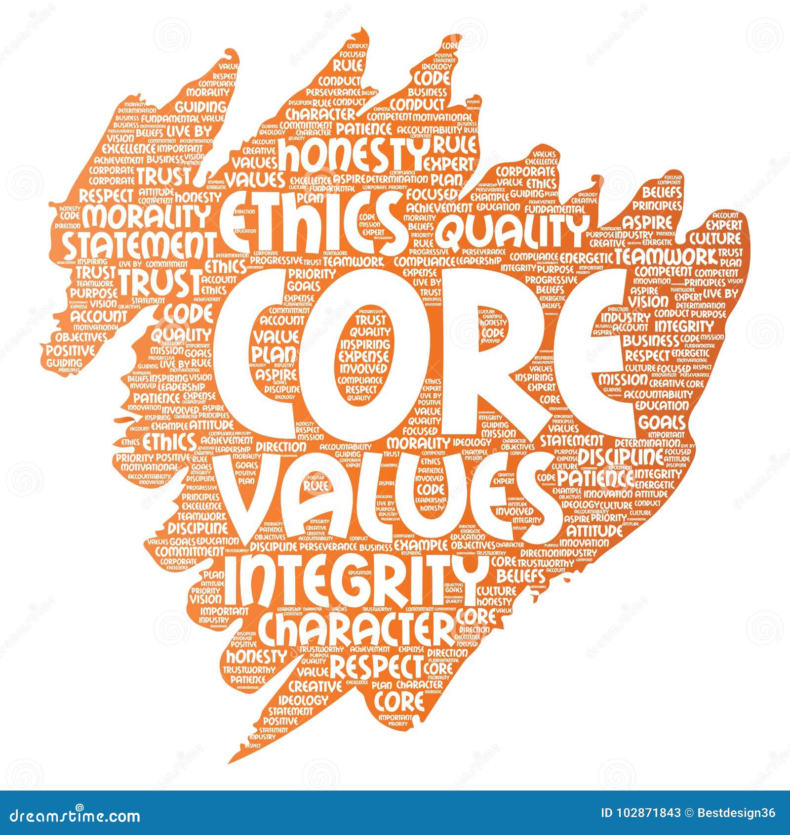 Vector Core Values Integrity Ethics Paint Brush Stock Vector ...