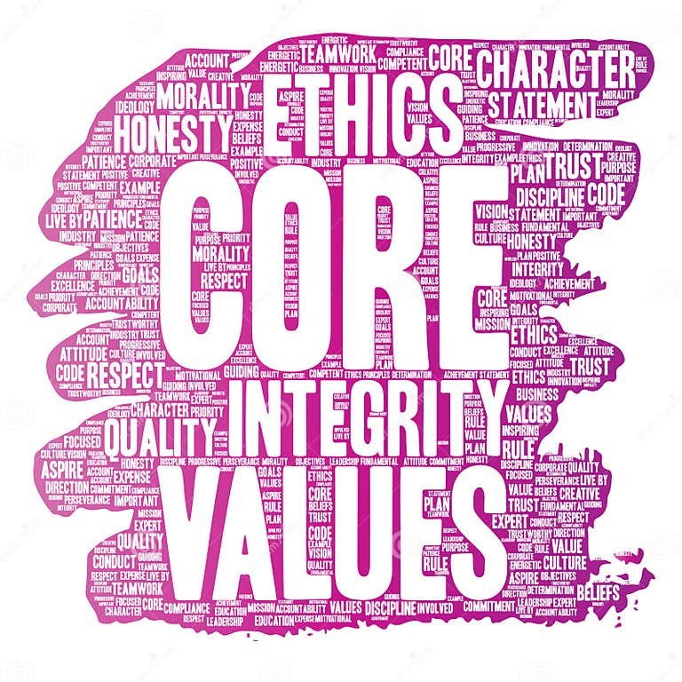 Vector Core Values Integrity Ethics Paint Brush Stock Vector ...
