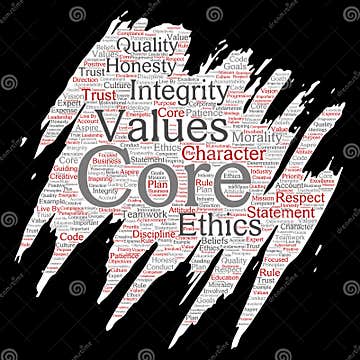Vector Core Values Integrity Ethics Paint Brush Stock Illustration ...
