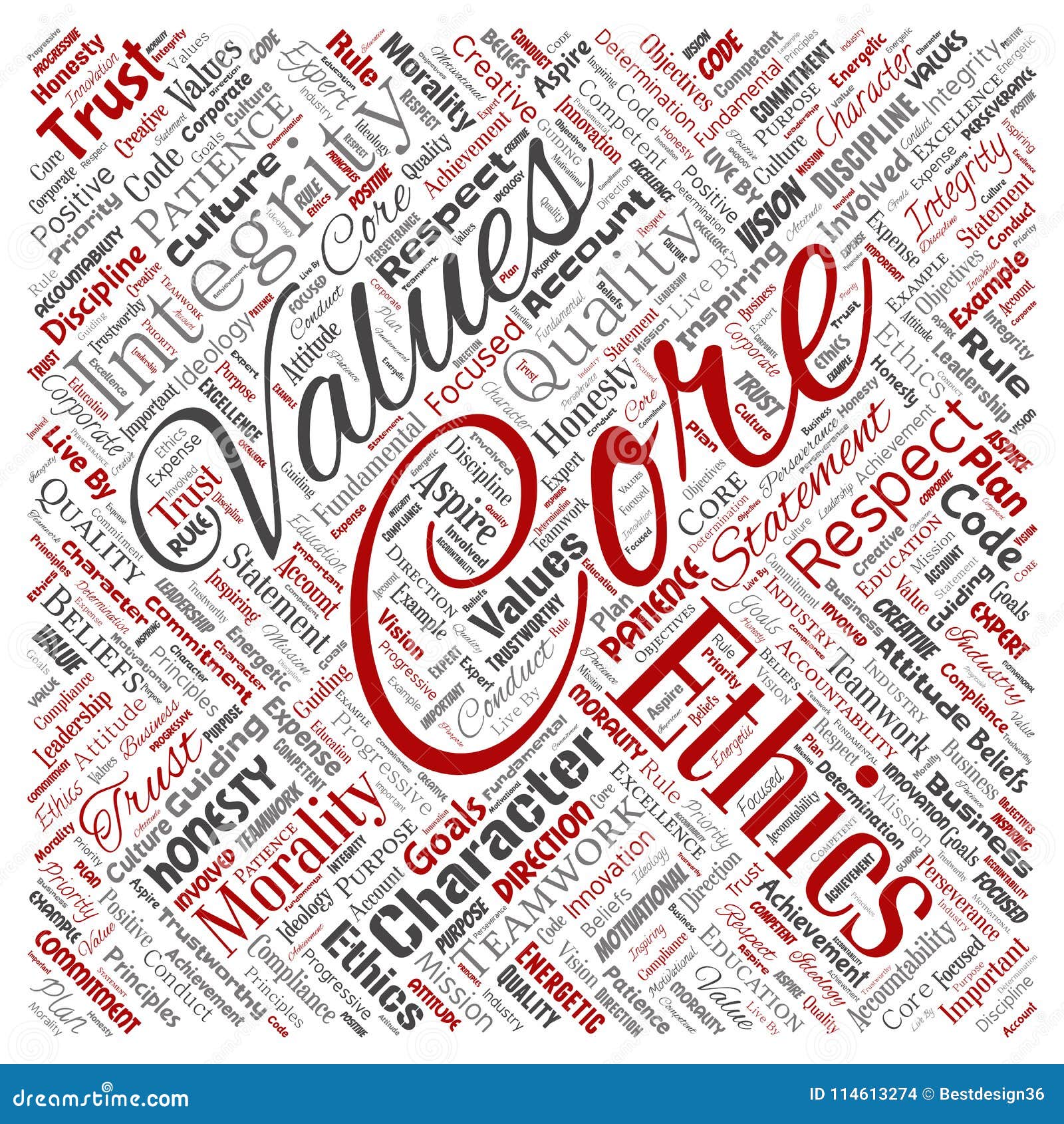 Vector Core Values Integrity Ethics Square Stock Vector - Illustration ...