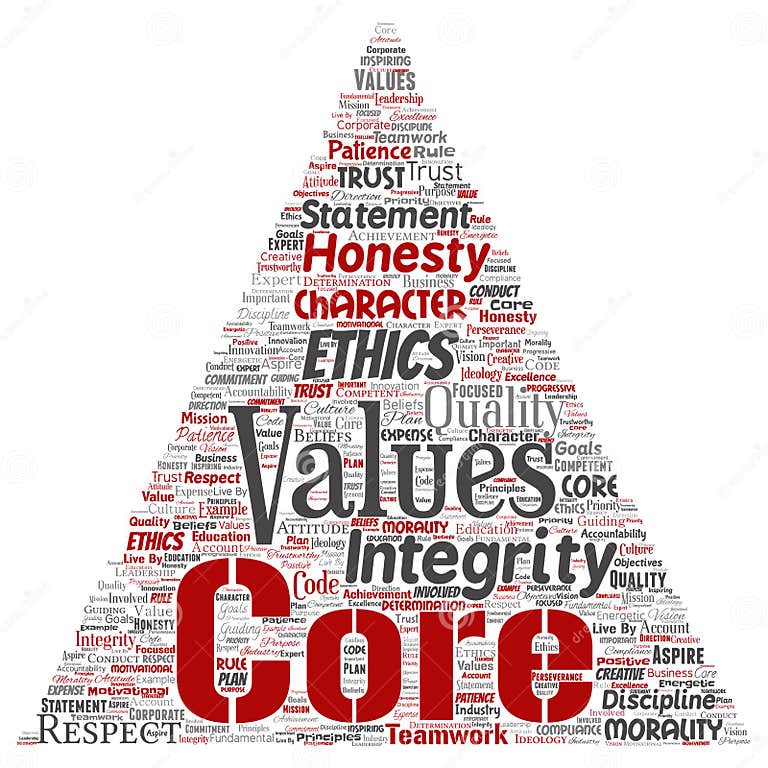 Vector Core Values Integrity Ethics Triangle Arrow Stock Vector ...