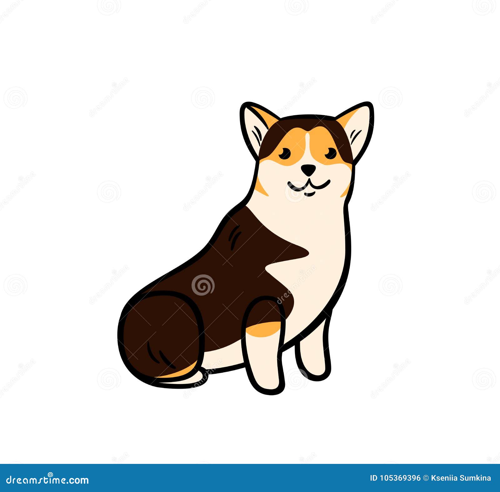 Vector Corgi In Cartoon Style Stock Image | CartoonDealer.com #104971789