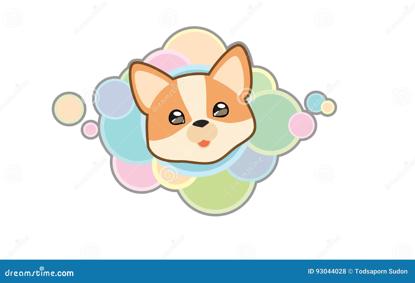 Vector Corgi Head stock vector. Illustration of design - 93044028