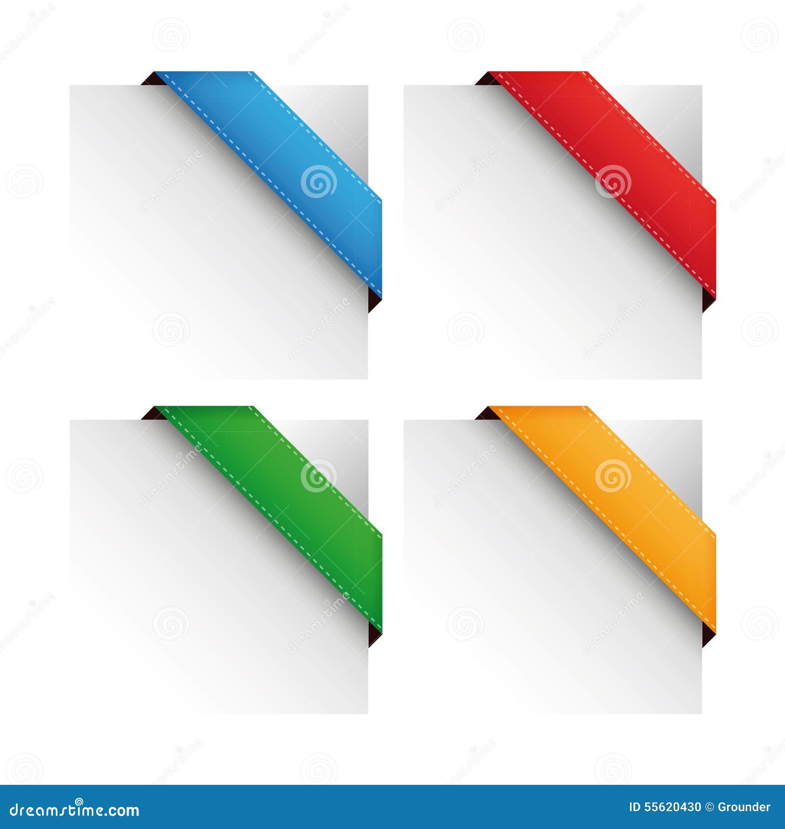 Vector corner ribbon set stock vector. Illustration of greetings - 55620430