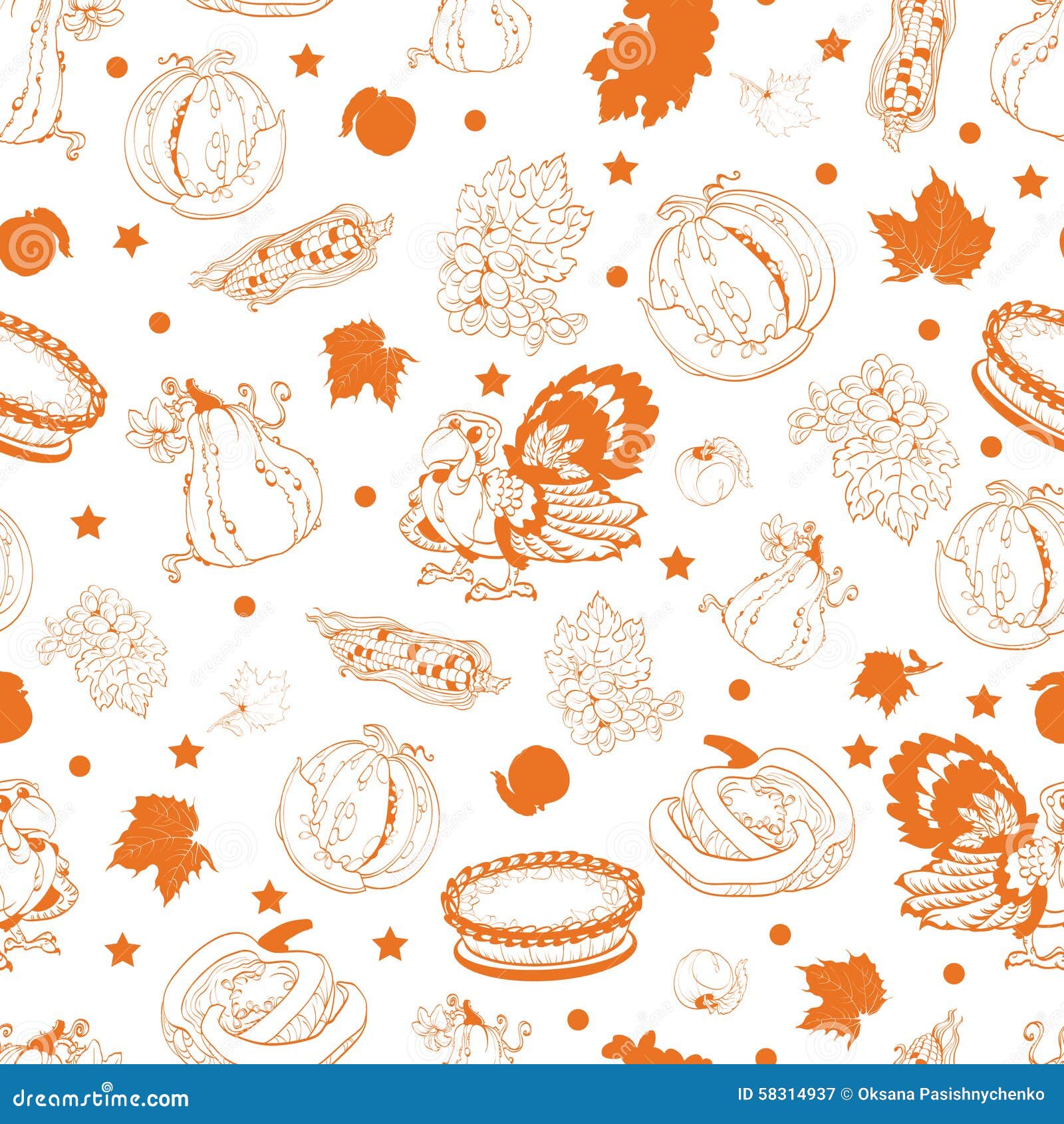 Vector Cornucopia Thanksgiving Pumpkin Turkey Corn Stock Vector ...