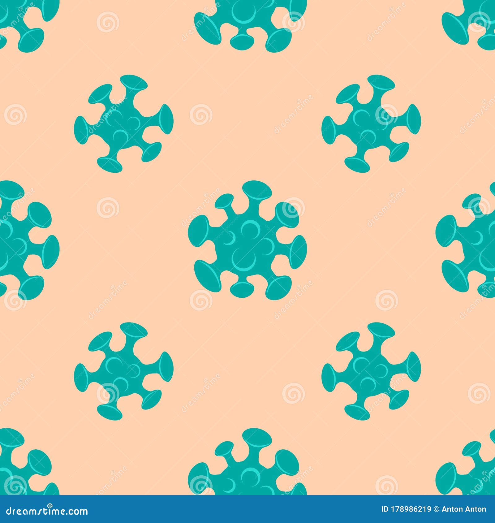 Vector Coronavirus Seamless Pattern on a Dark Blue Background ...