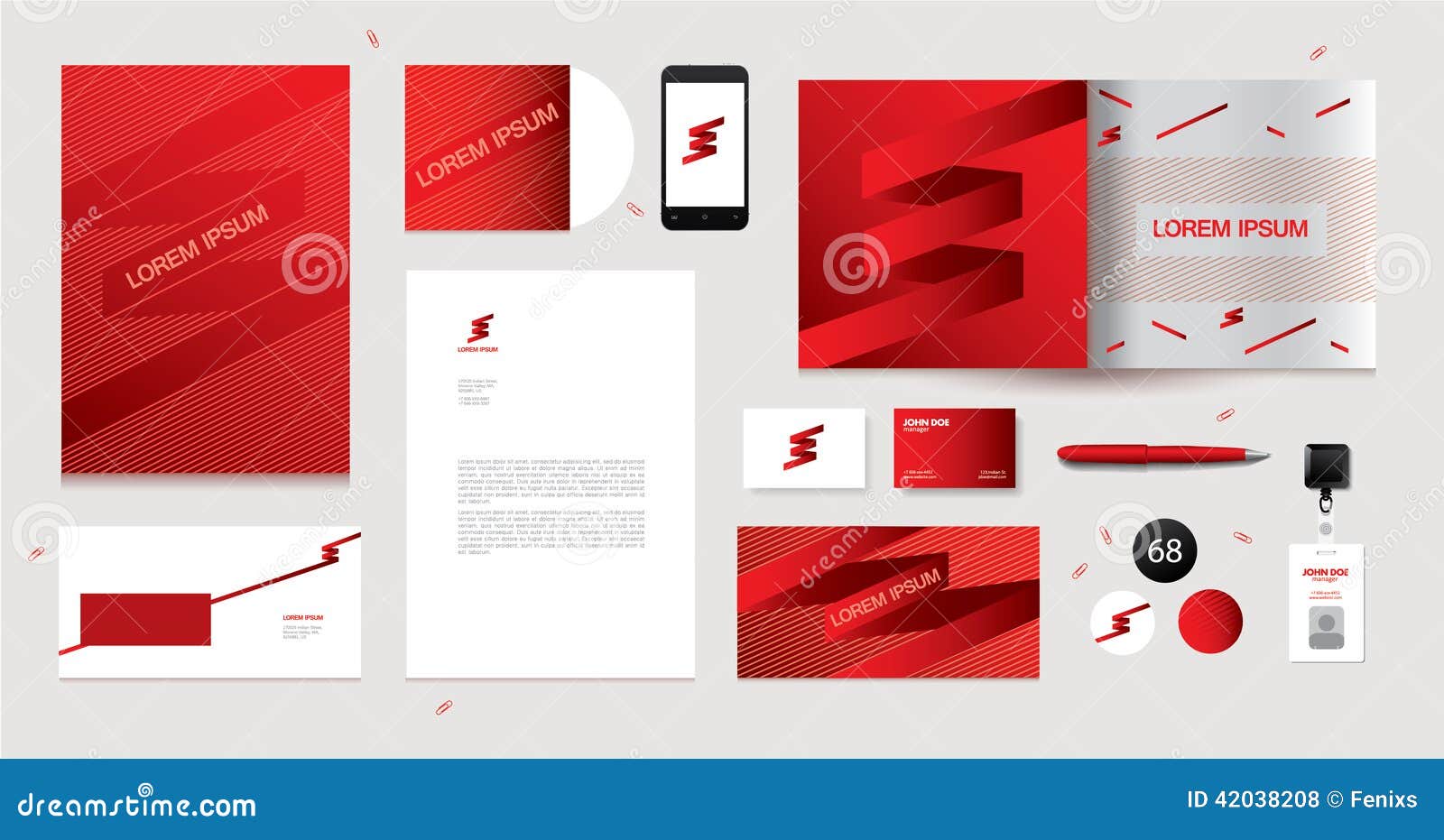 Vector Corporate Design for Business Artworks. Red Elements Stock ...