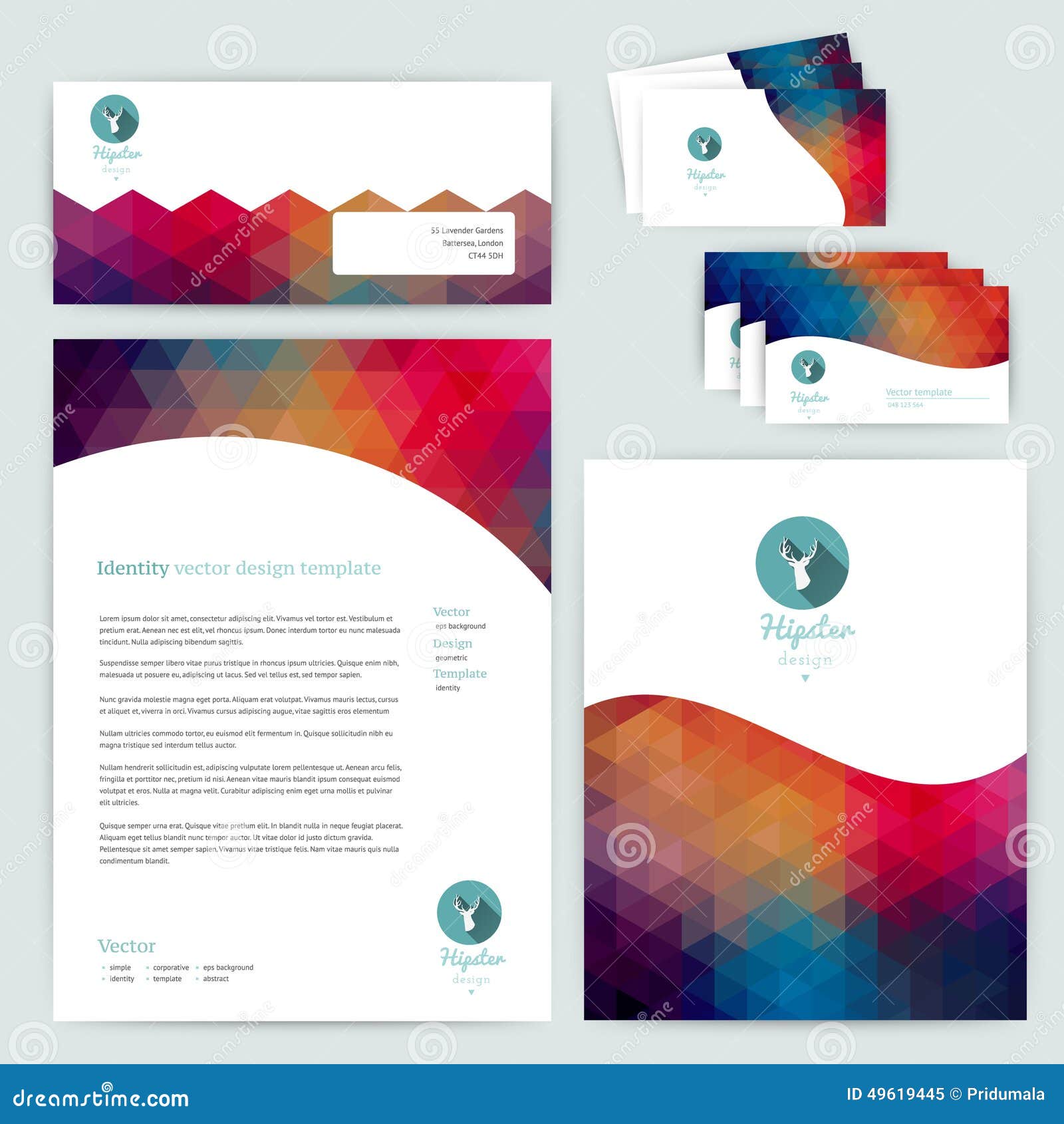 Vector Corporate Identity, Wave Pattern. Abstract Backdrop.Geometric ...