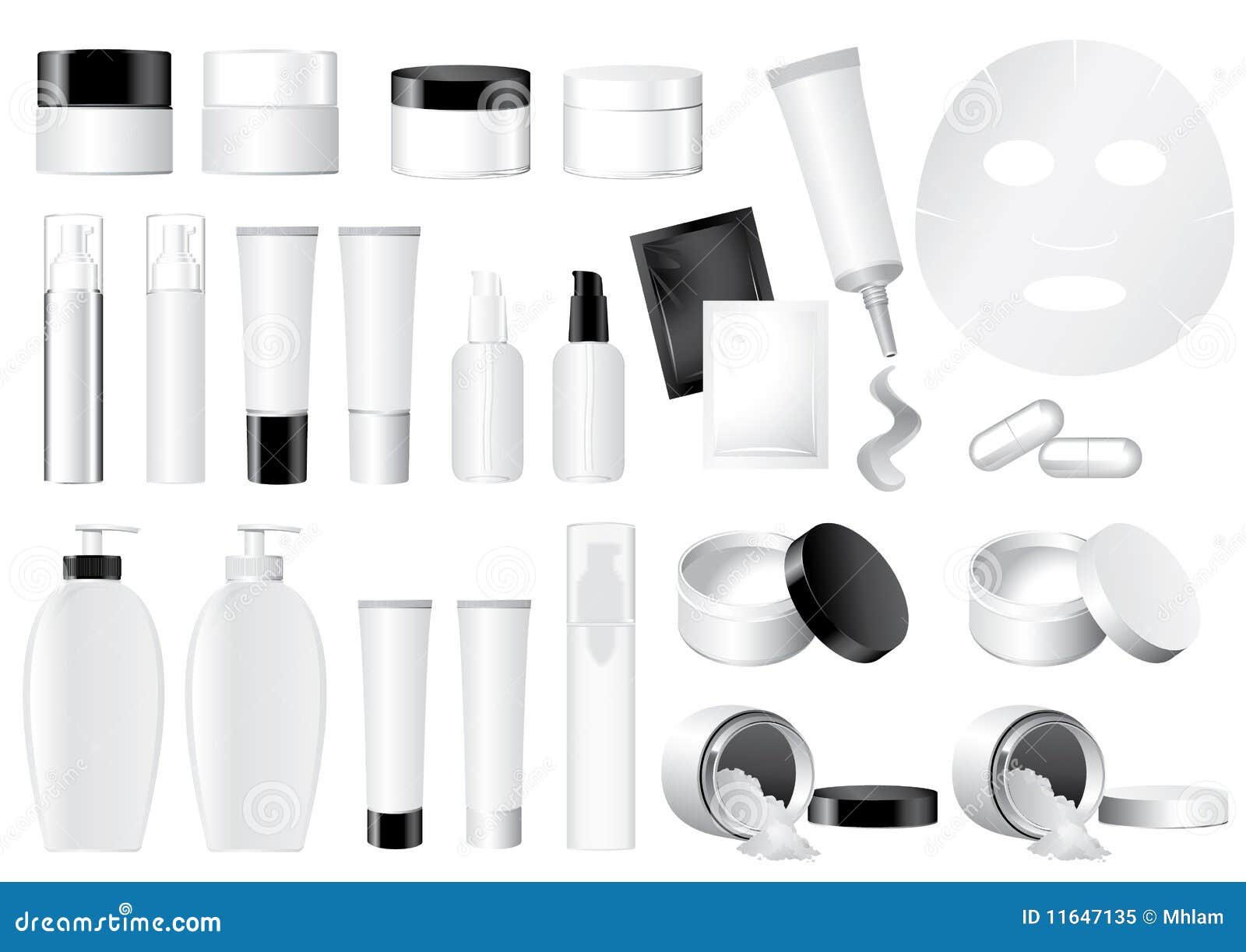 Cosmetic Container Mockup Set Vector Illustration | CartoonDealer.com ...
