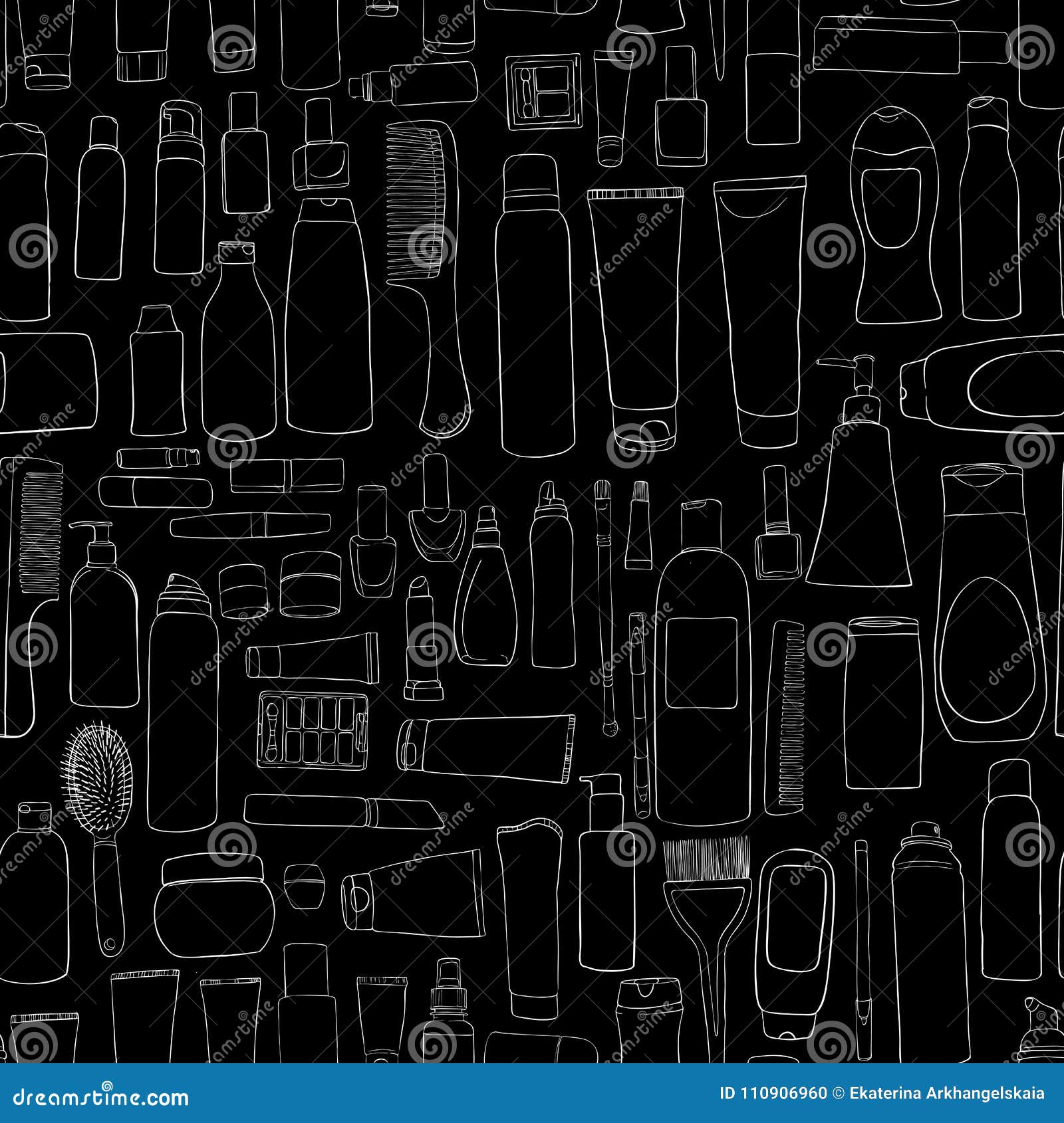 Vector Cosmetic Seamless Pattern Stock Vector Illustration Of Health Decorative 110906960