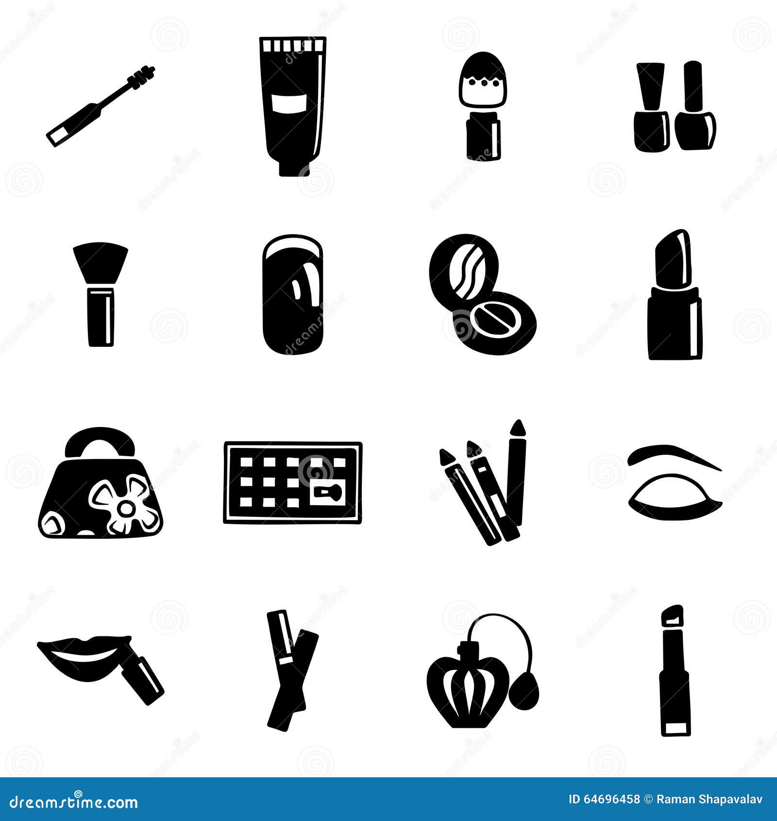 Vector Cosmetics icon set stock vector. Illustration of nails - 64696458