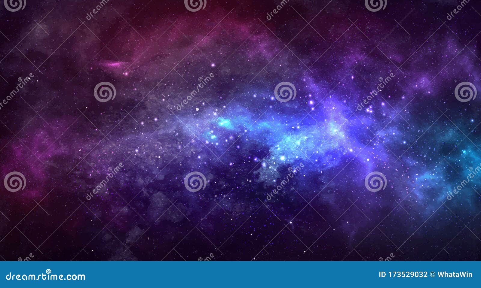 Vector Cosmic Illustration. Colorful Space Background with Stars Stock ...