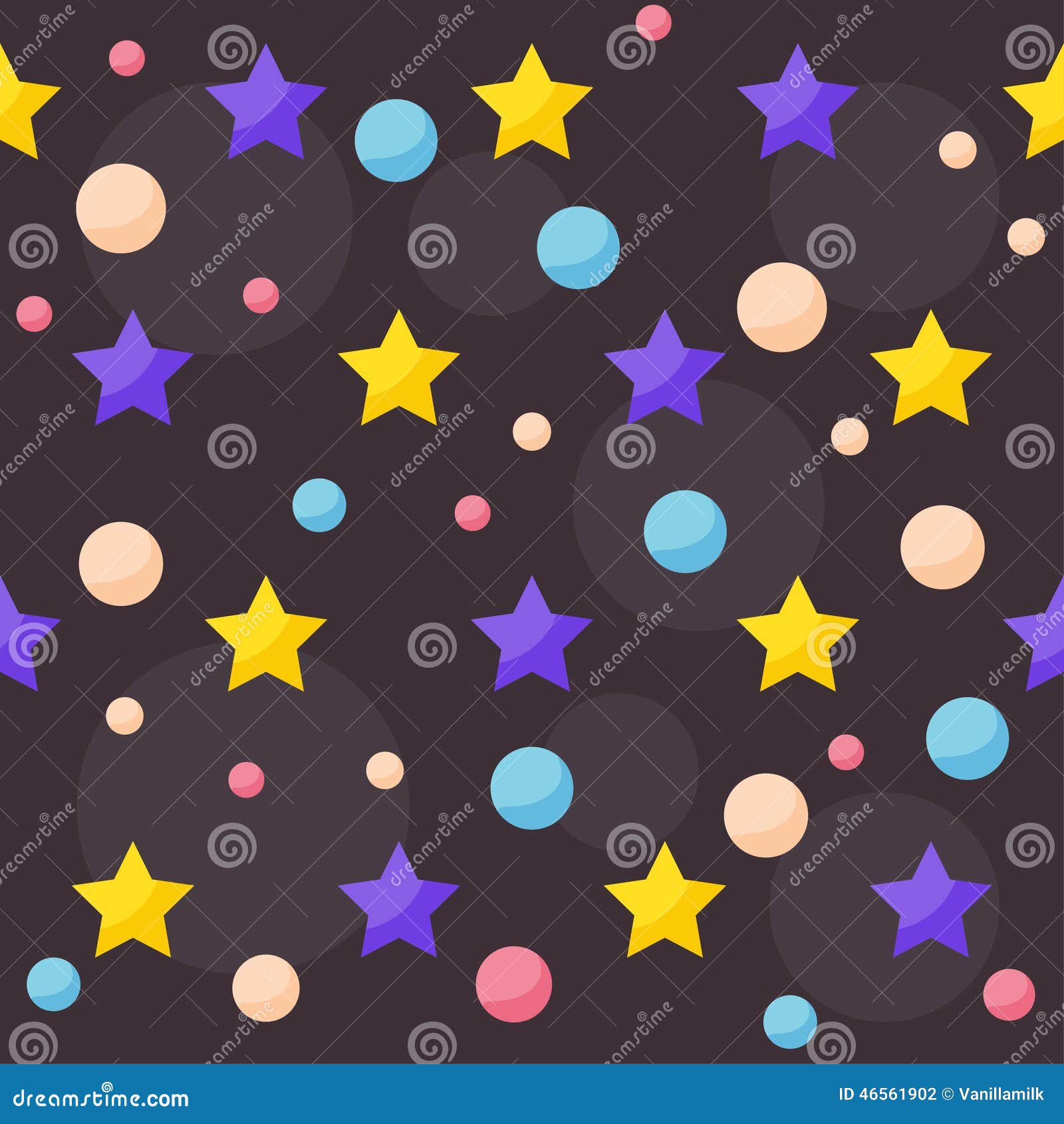 Vector Cosmic Pattern Background With Funny Drawing Bright Plane ...