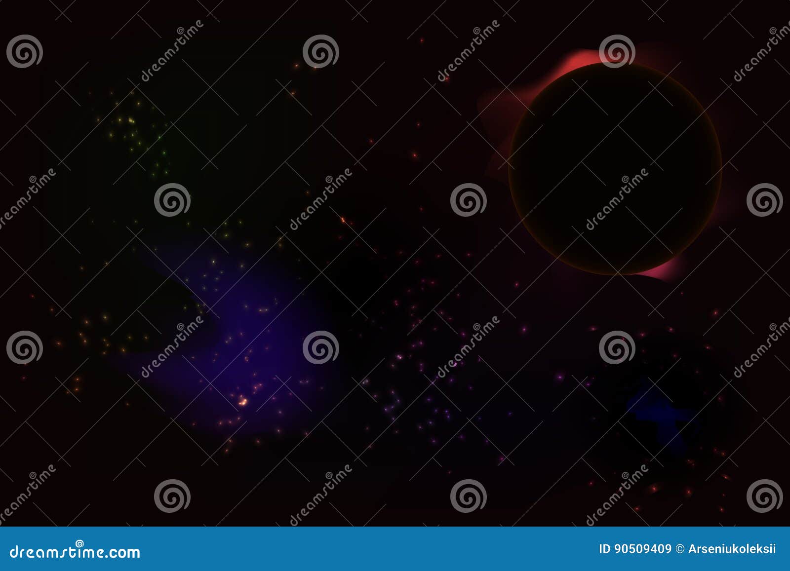 Vector cosmos stock vector. Illustration of cloud, eclipse - 90509409