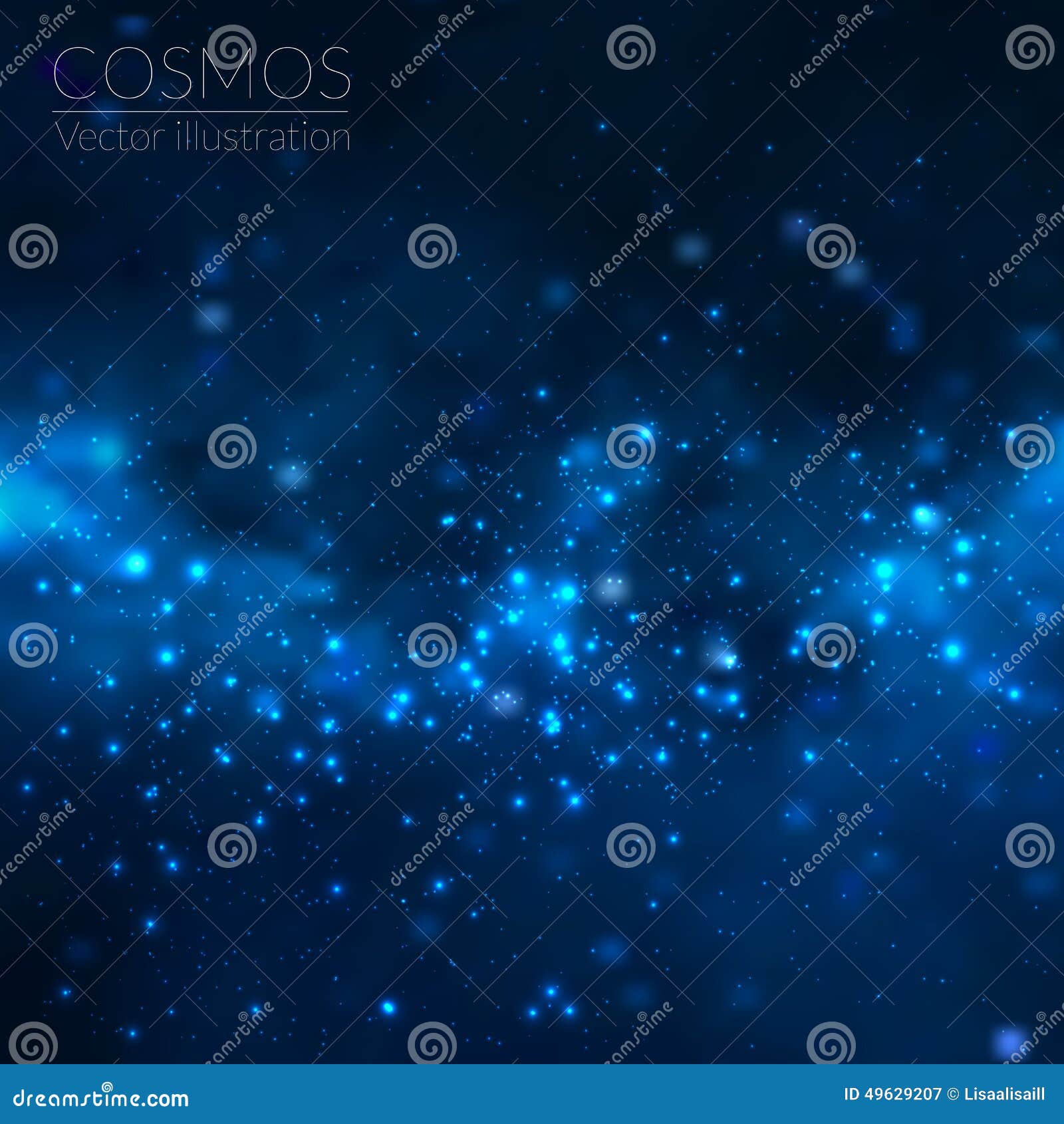 Vector Cosmos Illustration with Stars and Galaxy Stock Vector ...