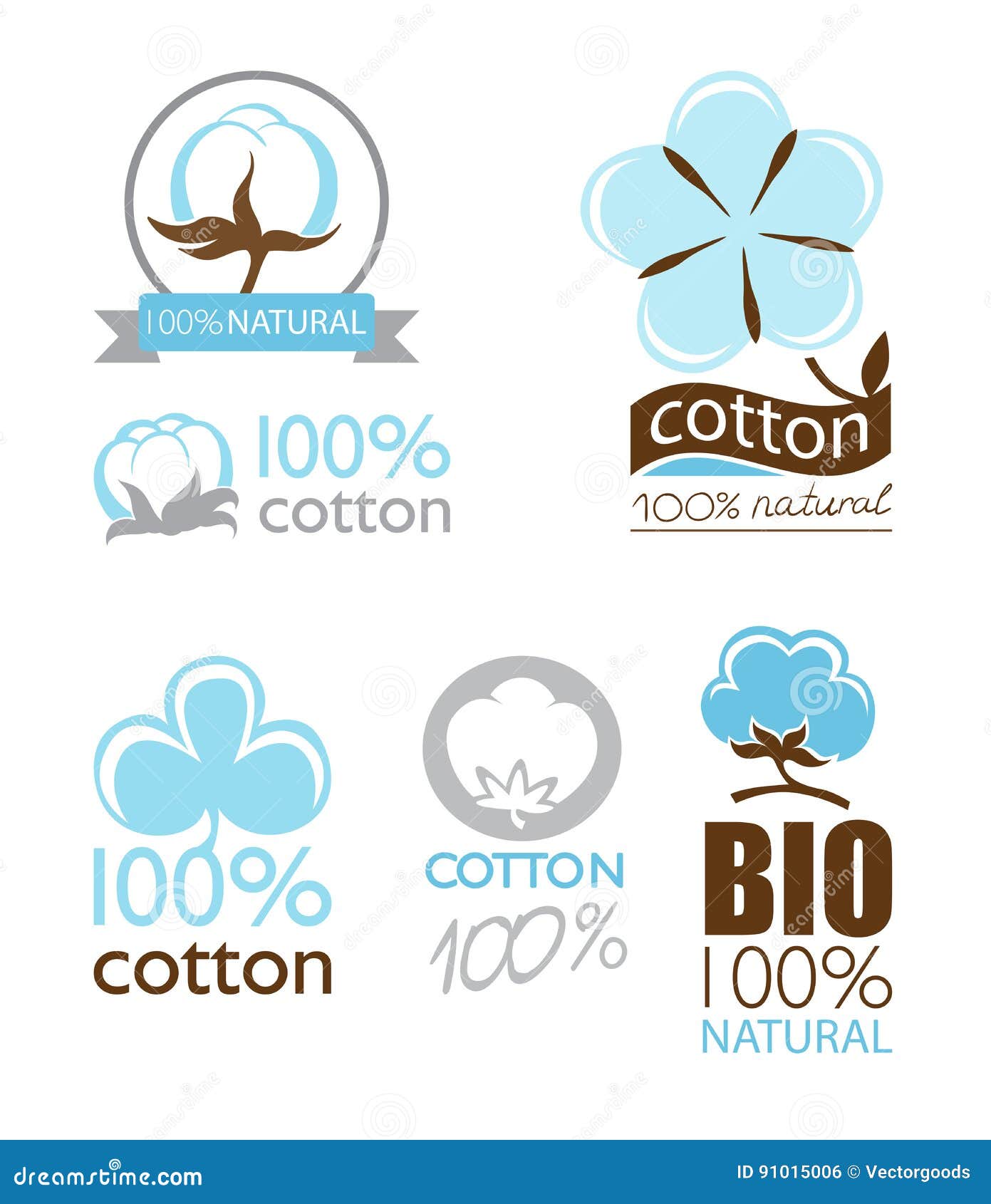 Vector cotton icons set stock vector. Illustration of fiber - 91015006