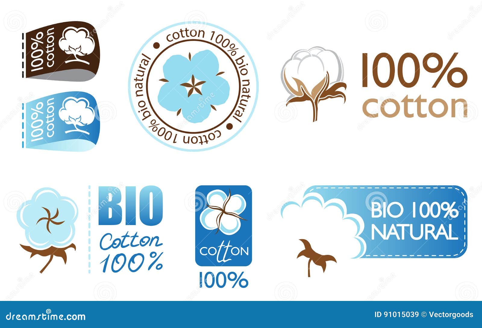 Vector cotton icons set stock vector. Illustration of clean - 91015039
