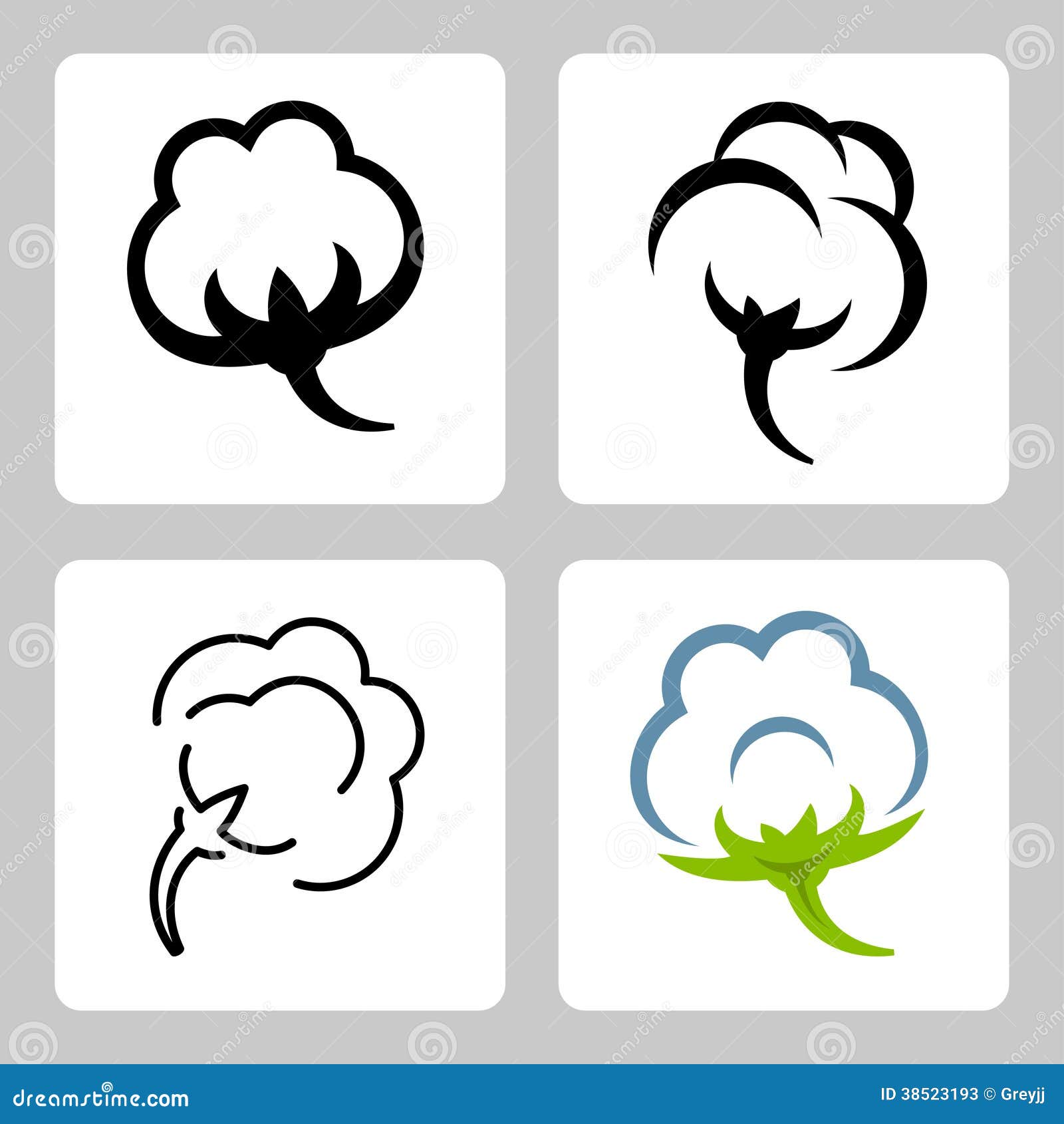 Vector cotton icons set stock vector. Illustration of resource - 38523193
