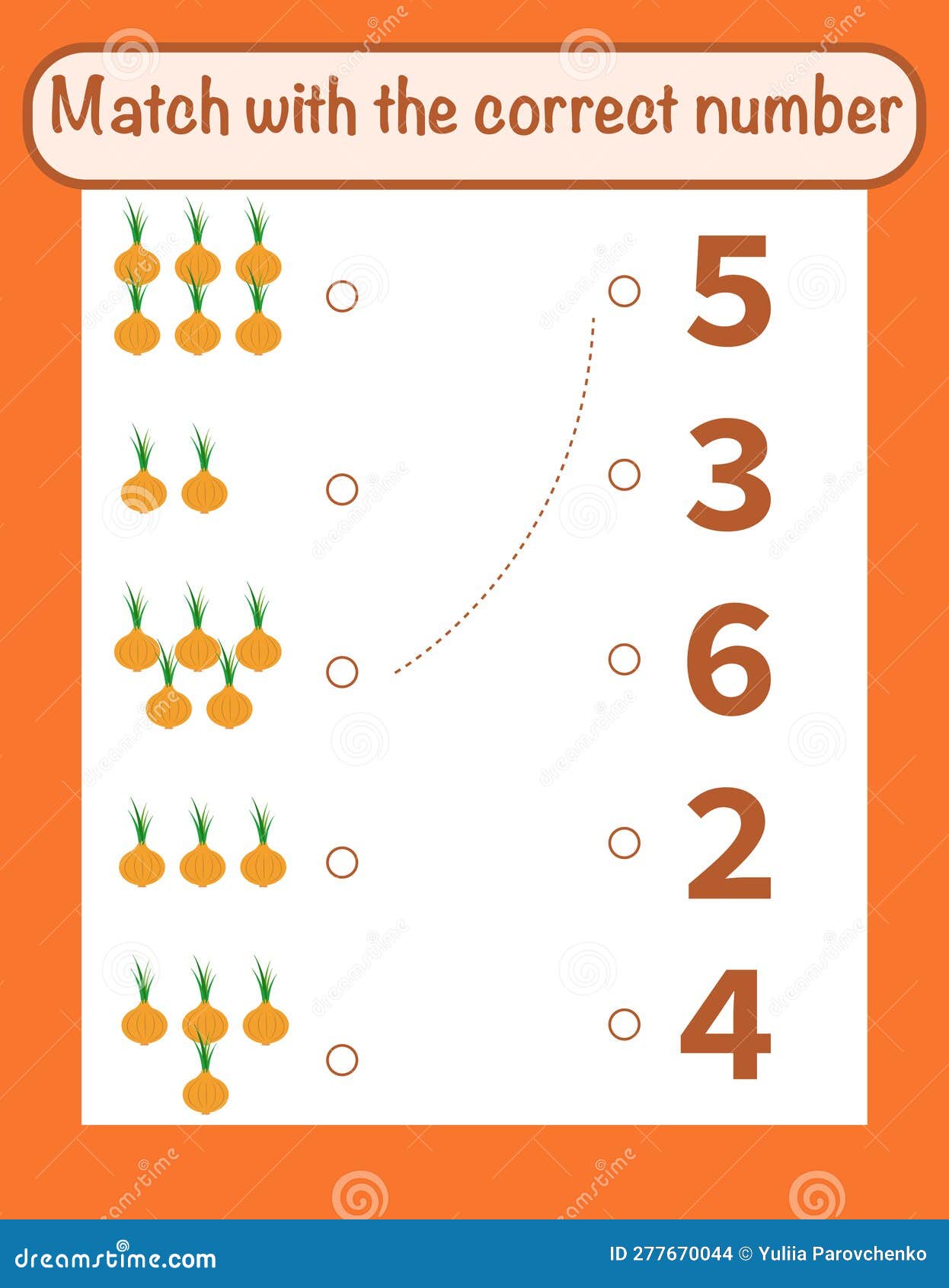 Vector Count and Match Numbers Math Worksheet Template Stock Vector ...
