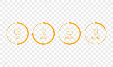 Vector Countdown Clock Counter Timer. UI Digital Count Down Circle ...