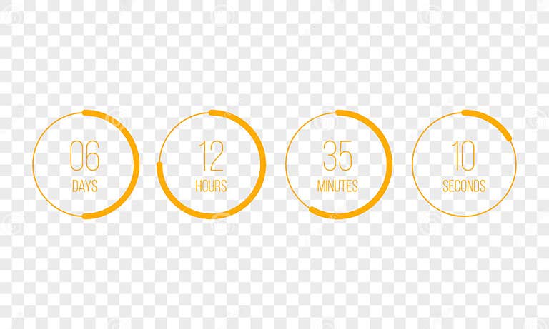 Vector Countdown Clock Counter Timer. UI Digital Count Down Circle ...
