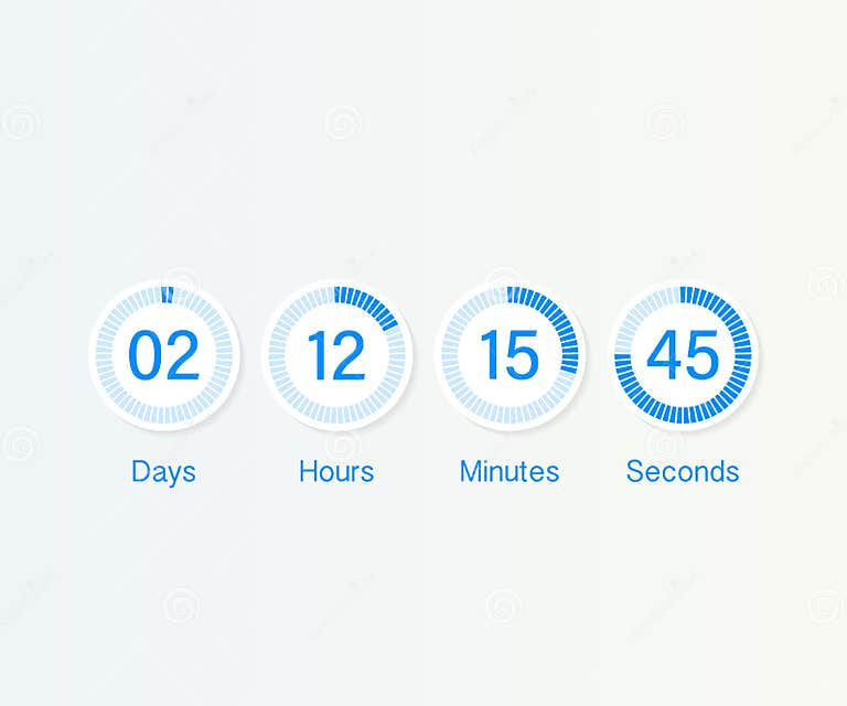 Countdown Clock Counter Timer. UI App Digital Count Down Circle Board ...