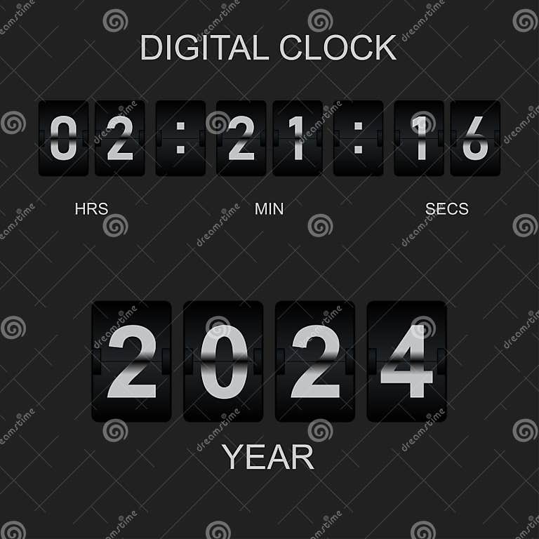 Vector Countdown Timer and Scoreboard Numbers 2024 Stock Vector ...