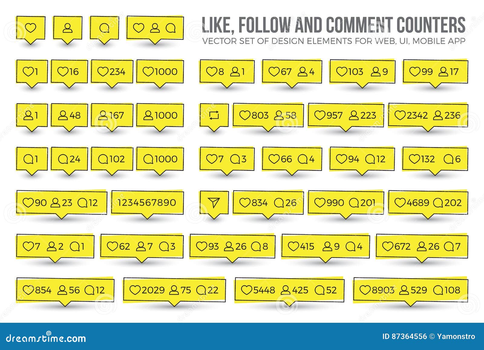 Vector Counter Icons stock vector. Illustration of post - 87364556