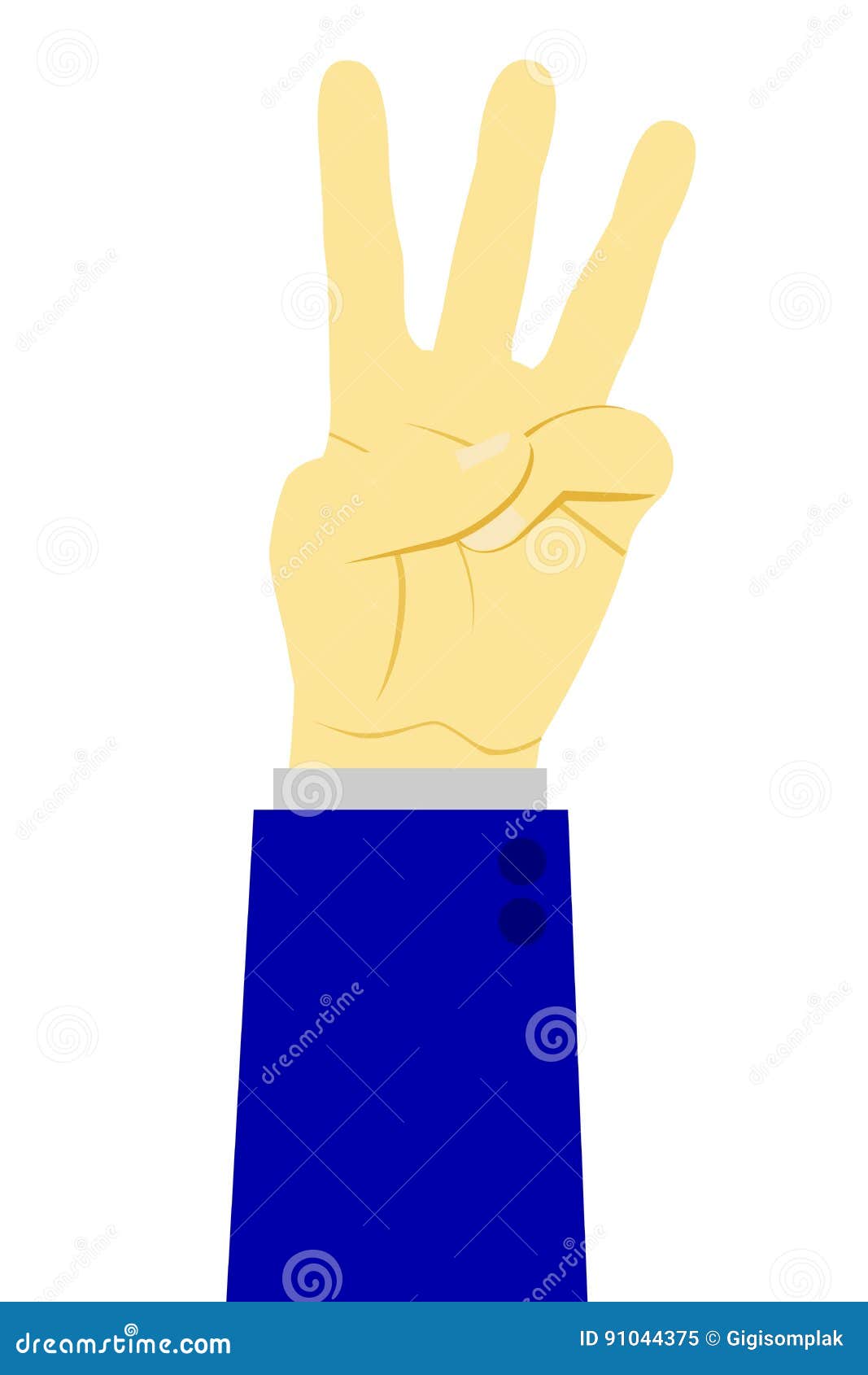 Counting or Vote Hand, Three Stock Vector - Illustration of choose ...