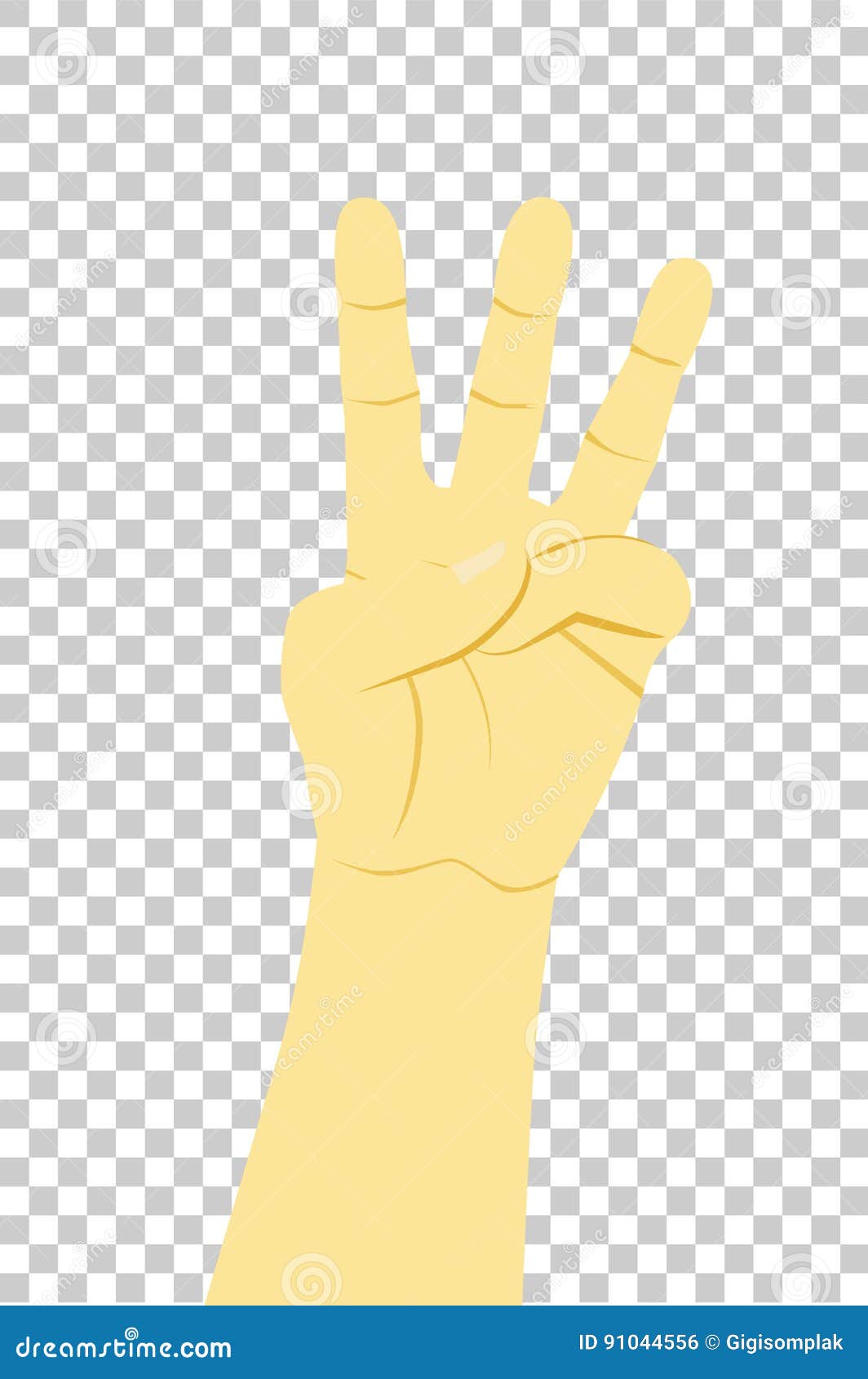 Counting or Vote Hand, Three Stock Vector - Illustration of isolated ...