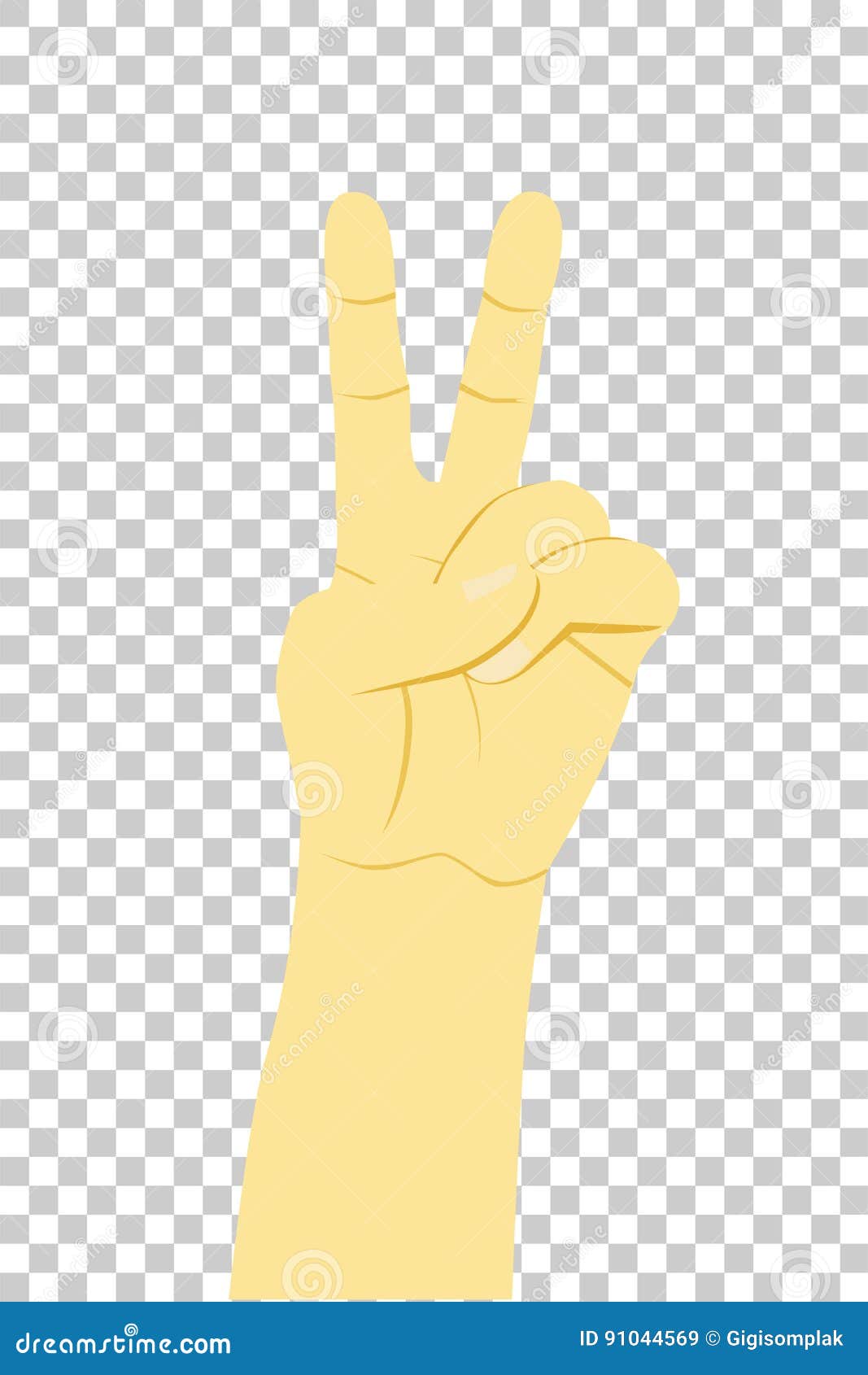 Counting or Vote Hand, Two stock vector. Illustration of gesture - 91044569