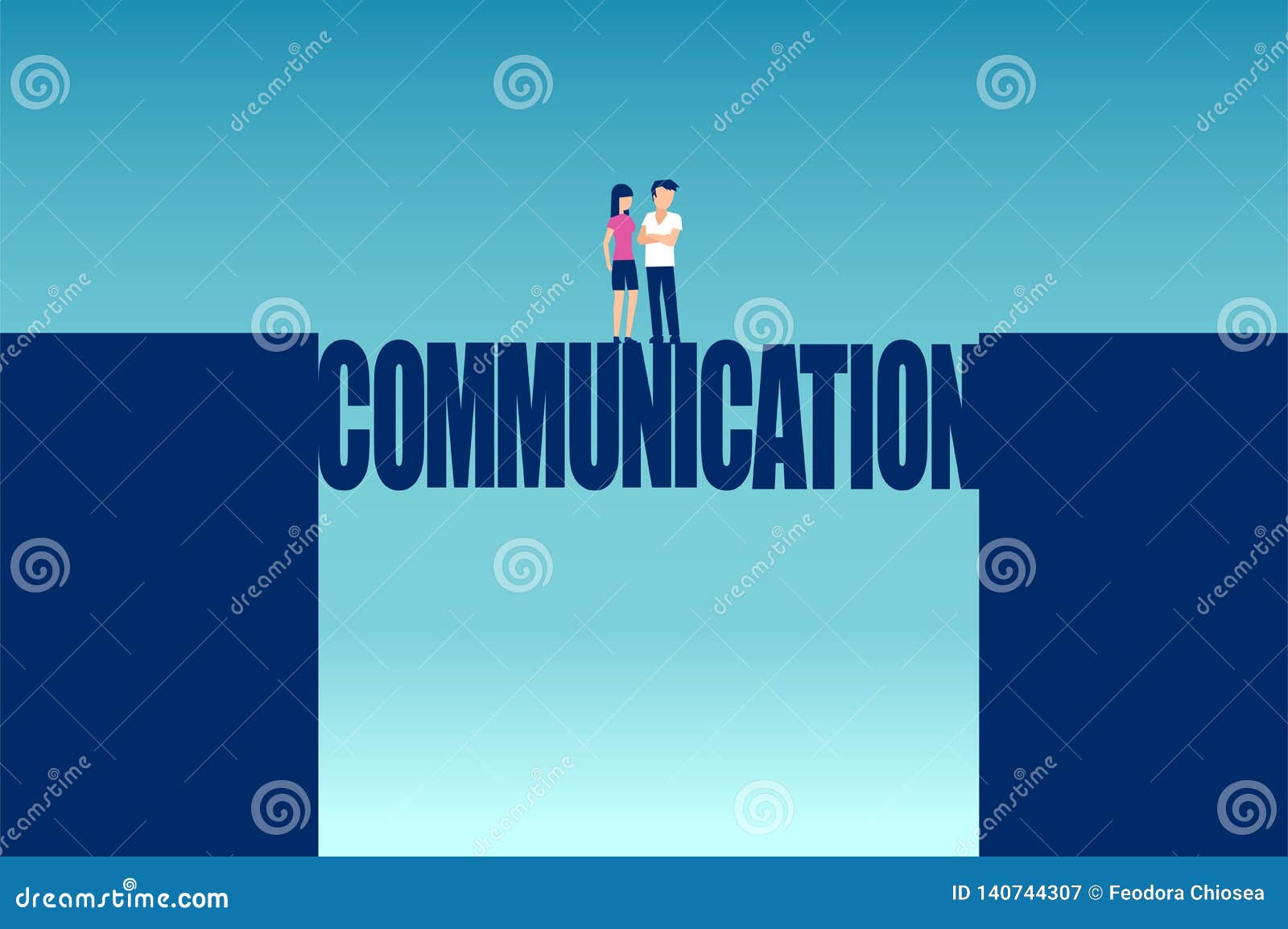 Vector of a Couple Solving All Misunderstandings Standing on a ...