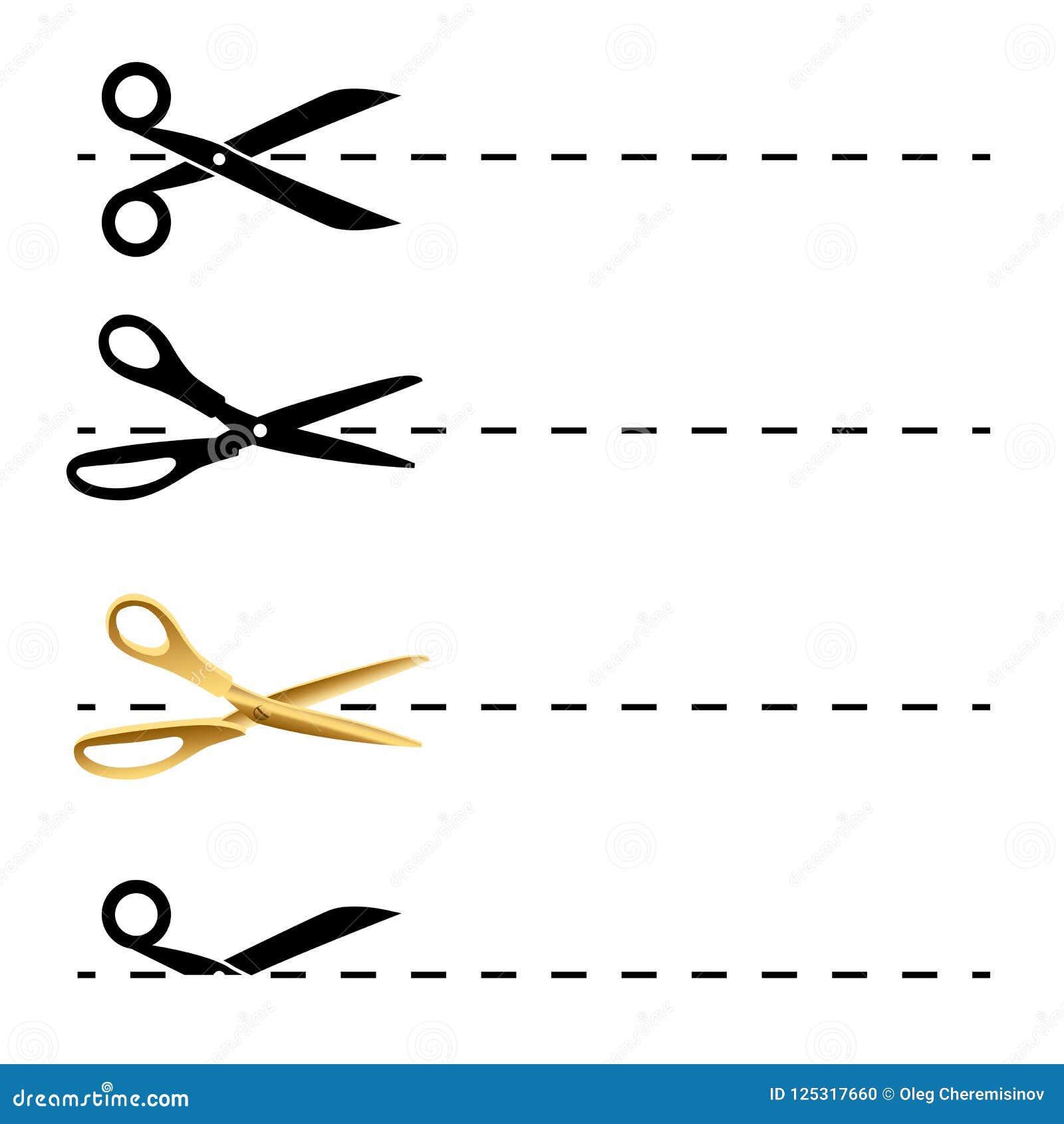 Vector Coupon or Stickers Borders. Dashed Line with Scissors Set. Stock ...