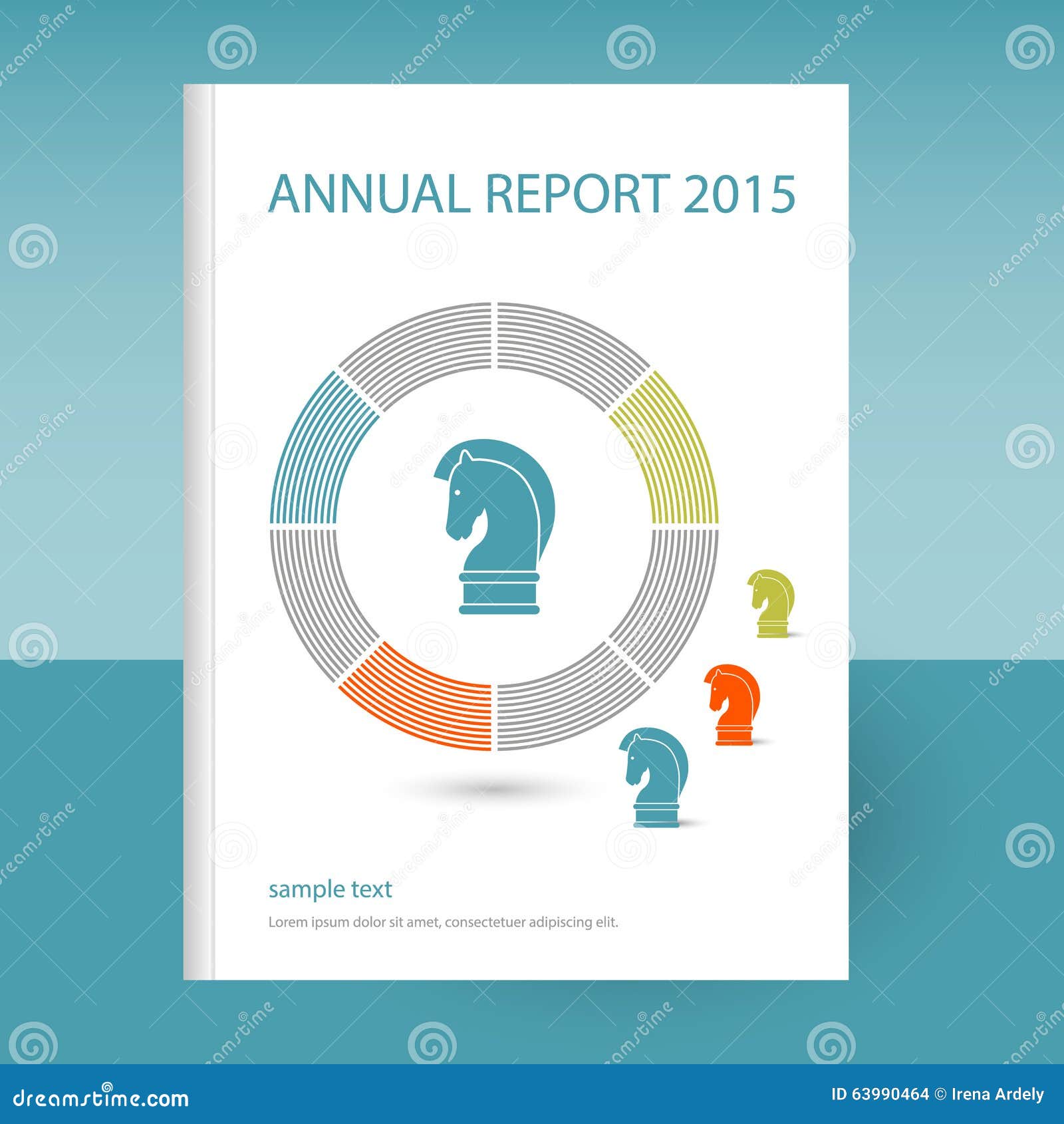 Vector Cover of Annual Report with Chess Horse Strategy Icon Stock ...