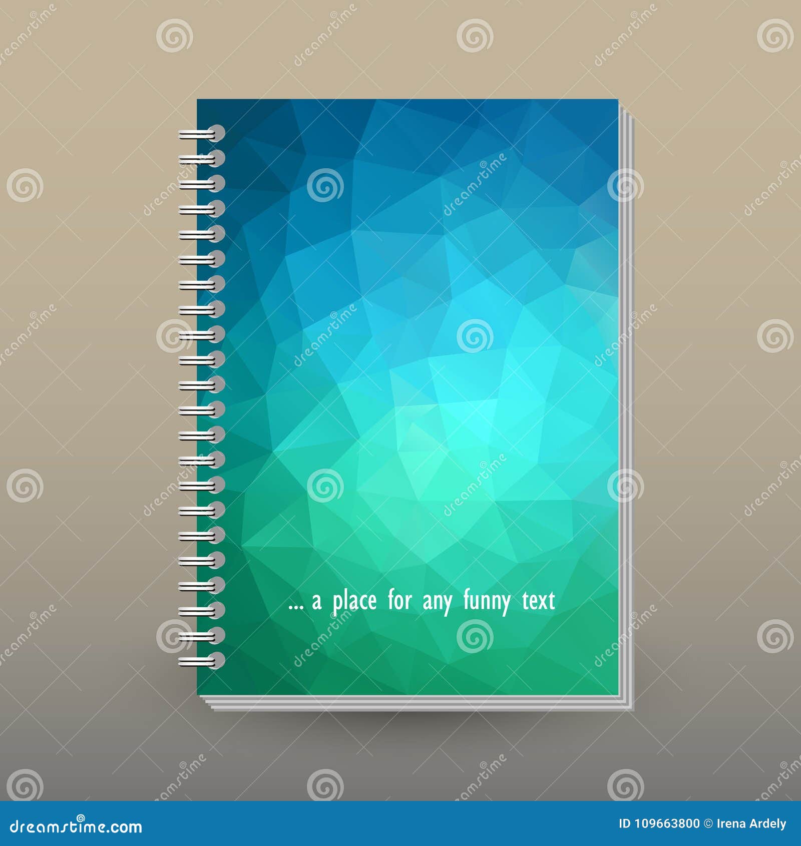 Vector Cover of Diary or Notebook with Ring Spiral Binder Layout ...