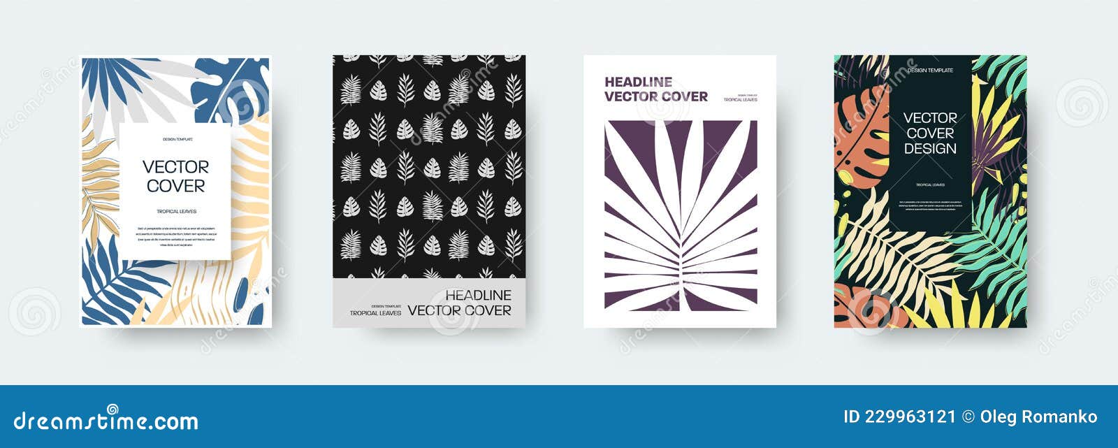 Vector Cover with Colorful Tropical Decor, Illustration for Book ...