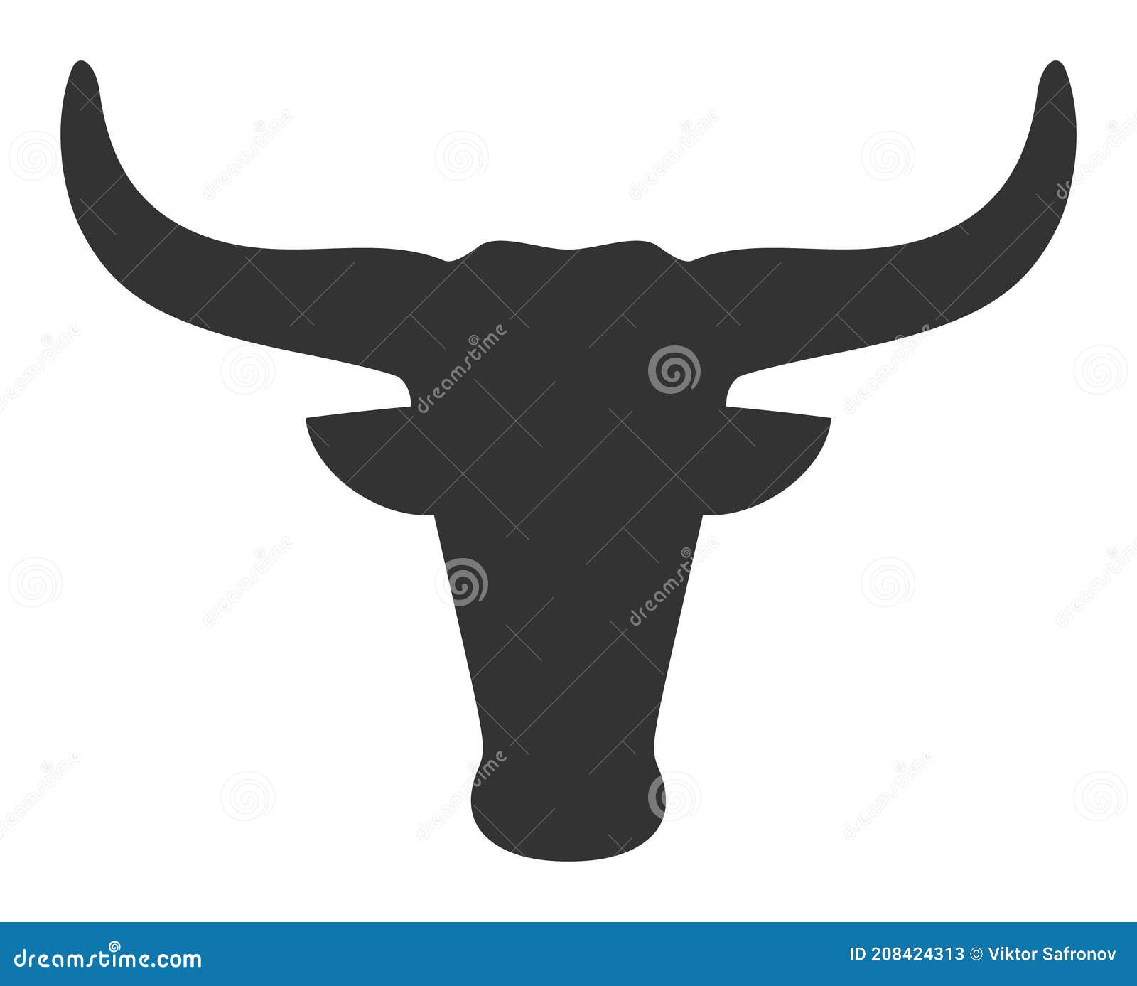 Vector Cow Head Flat Icon Symbol Stock Vector - Illustration of cattle ...