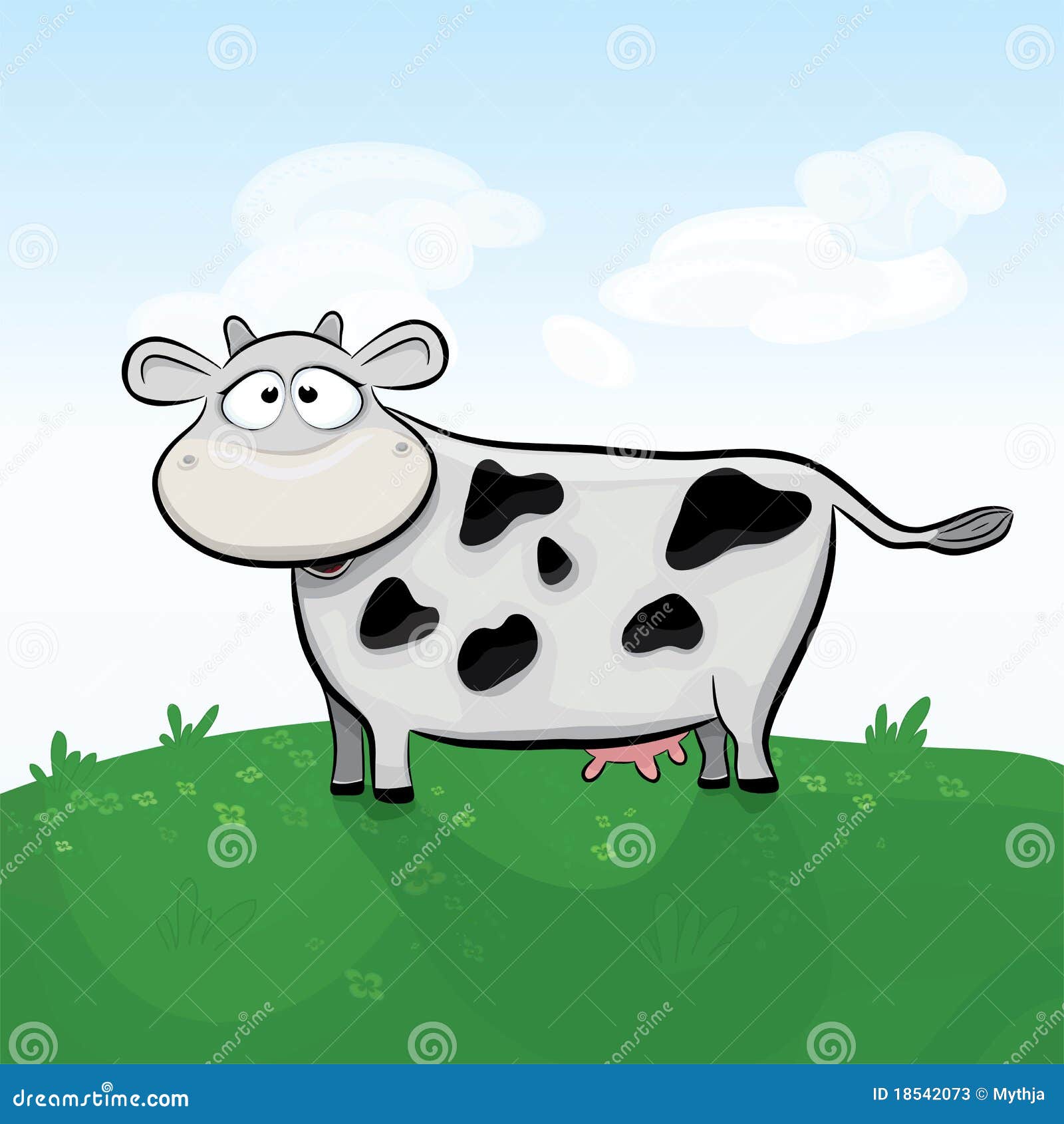 Vector cow illustration stock vector. Illustration of flower - 18542073