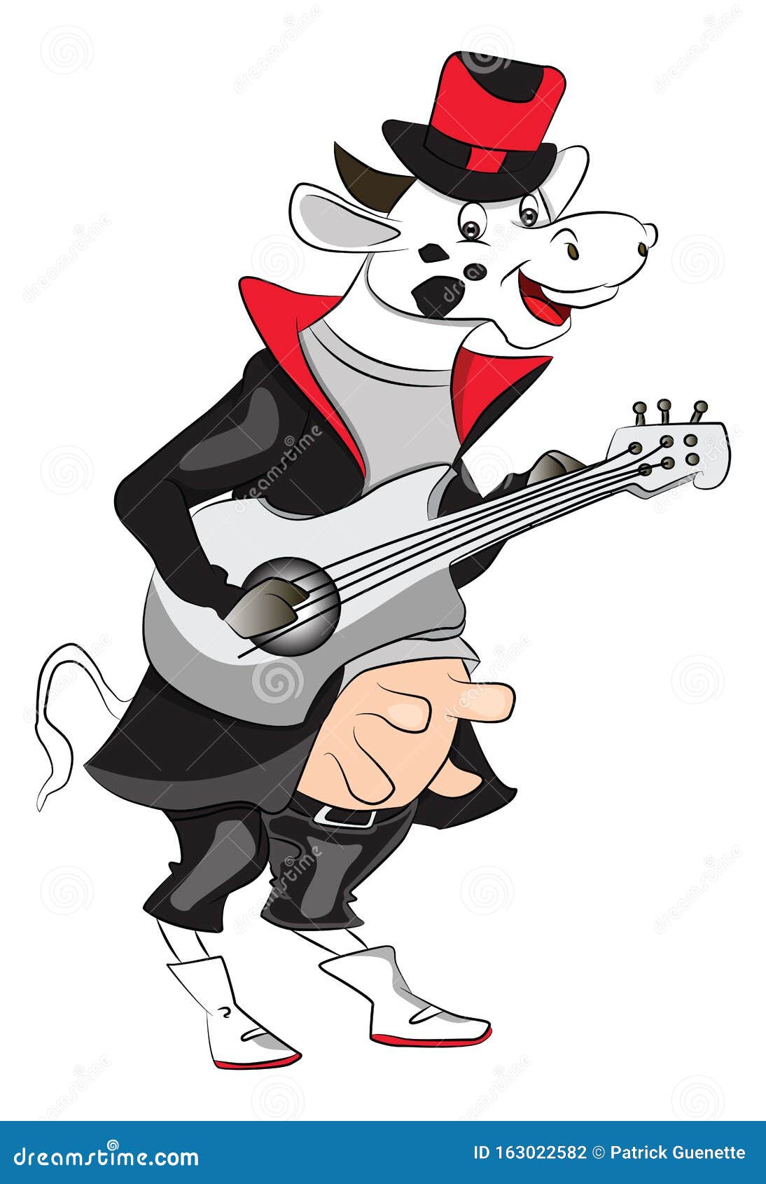 Vector of Cow Playing Guitar Stock Vector - Illustration of expression ...